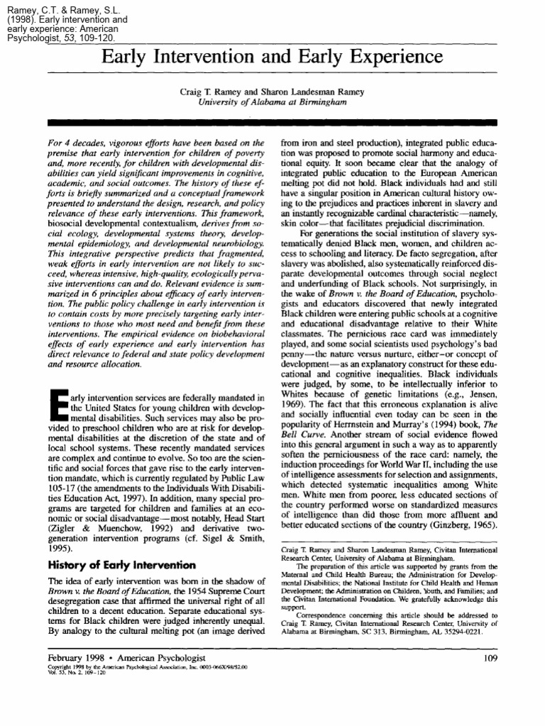 Impact of Early Intervention on Development | PDF | Child Development ...