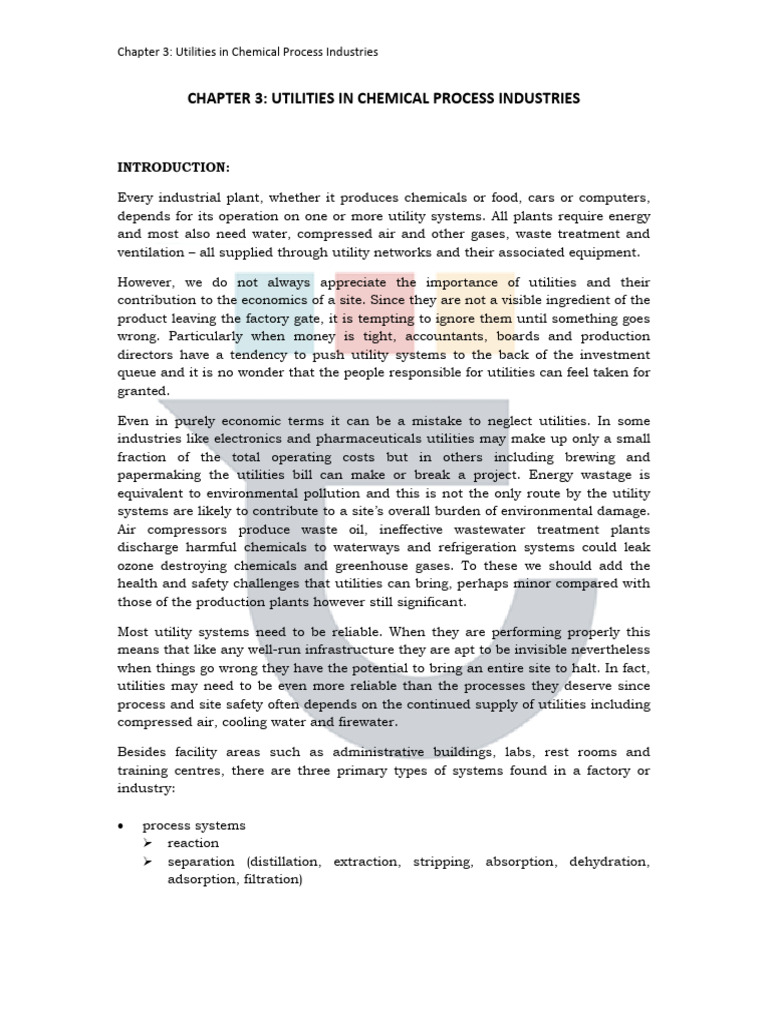 Utilities in Chemical Process Industries | PDF