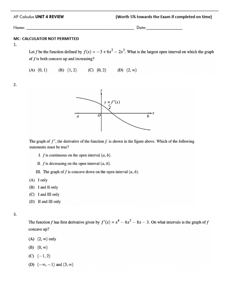 AP Calculus UNIT 4 Review PDF | PDF | Tangent | Chess Theory