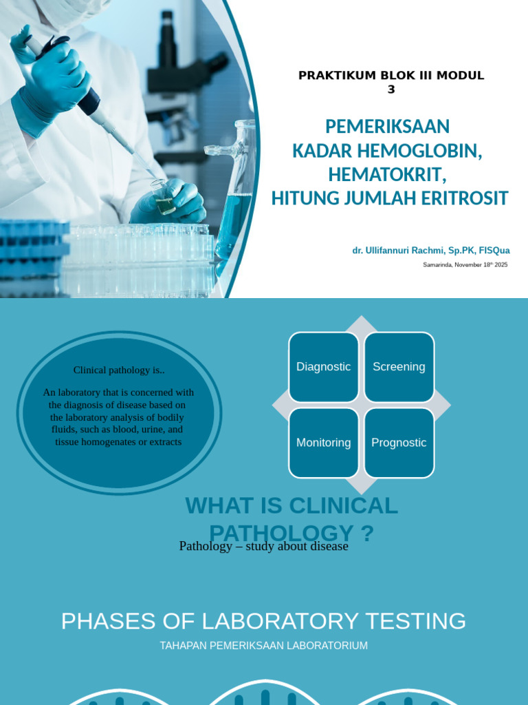 Pemeriksaan Laboratorium Hb Sahli, Hmt, RBC Count Unmul | PDF | Blood ...