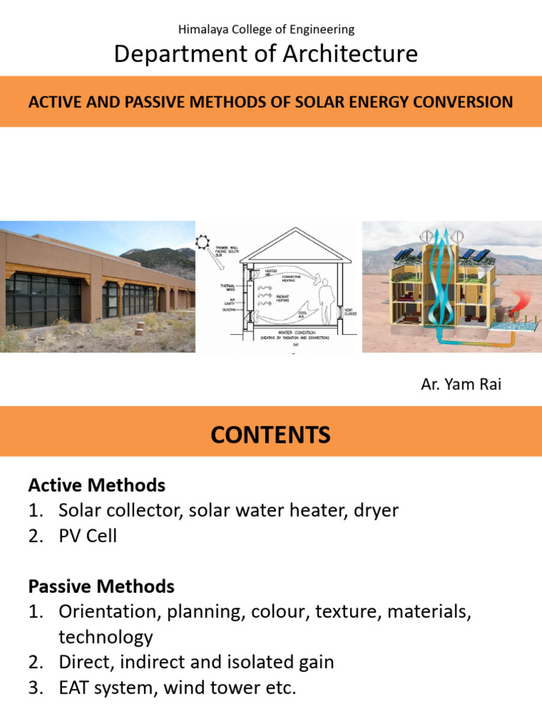 3.3 Passive Methods of Energy Conversion | PDF | Building Insulation ...
