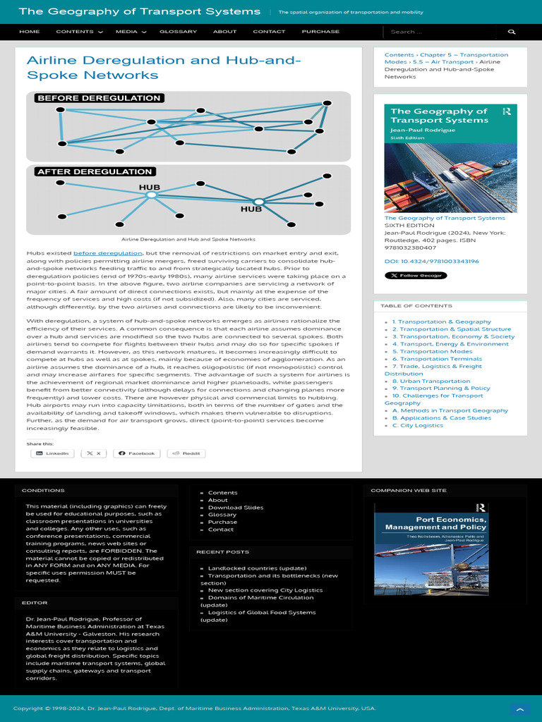 Airline Deregulation and Hub Networks | PDF | Airlines | Transport