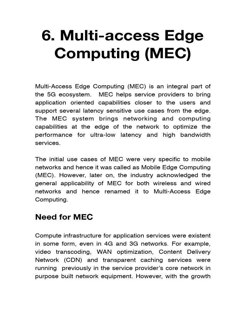 3.3 Multi-Access Edge Computing (MEC) | PDF | Computer Network ...