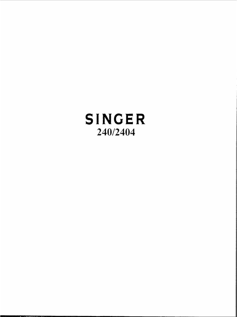 Singer 240 2404 | PDF