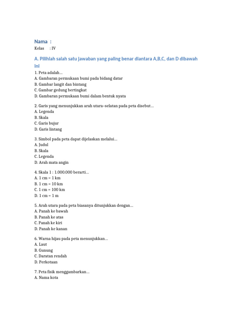 Soal IPS Kelas IV | PDF