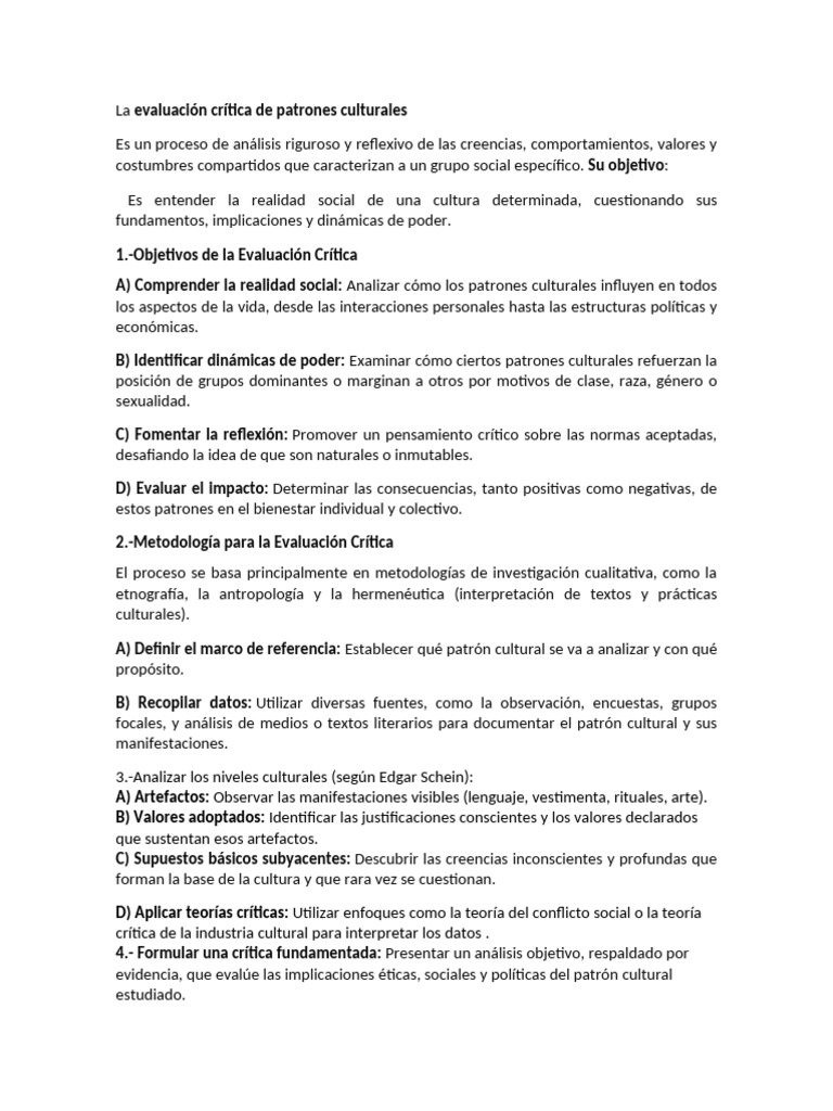 Patrones Culturales | PDF