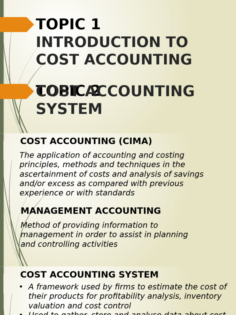 TOPIC 1 TOPIC 2 | PDF | Expense | Cost Accounting