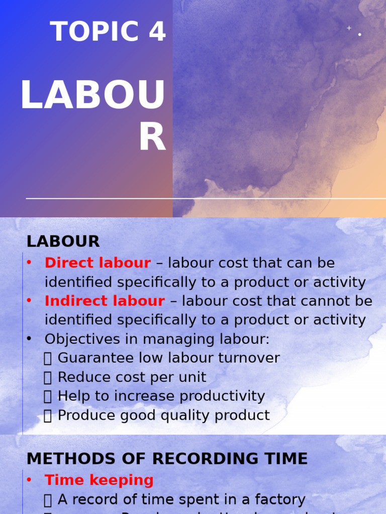 Labour Cost Management and Recording | PDF | Labour Economics | Piece Work