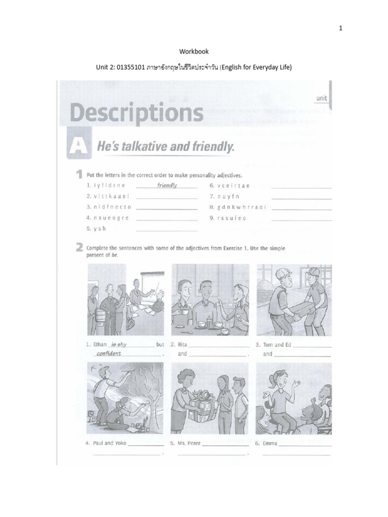 Workbook Unit 2 | PDF