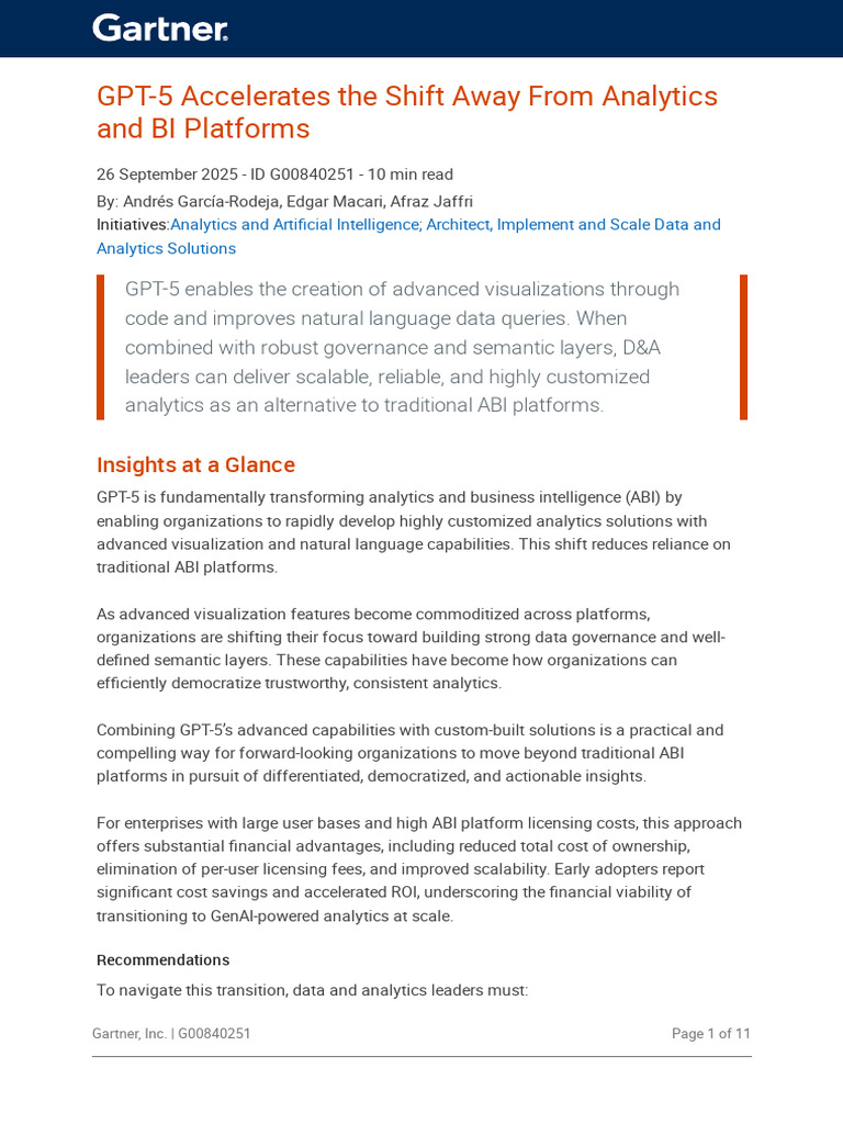 Gartner GPT-5 Accelerates TH 840251 NDX | PDF | Analytics | Artificial ...