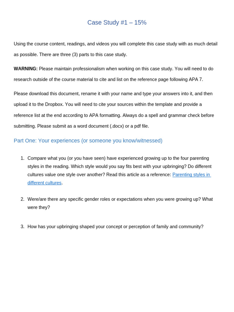Case Study #1 Web f23 With Rubric 15% | PDF | Gender Studies | Gender