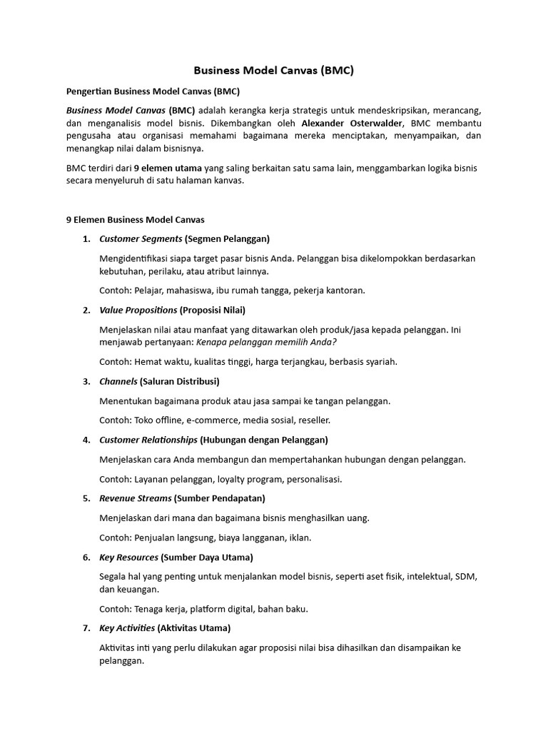 Business Model Canvas | PDF