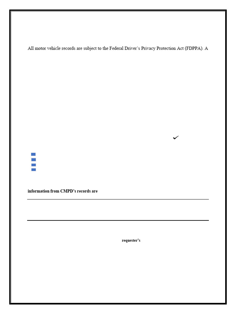 CMPD Motor Vehicle Crash Report Request | PDF | Insurance | Identity ...