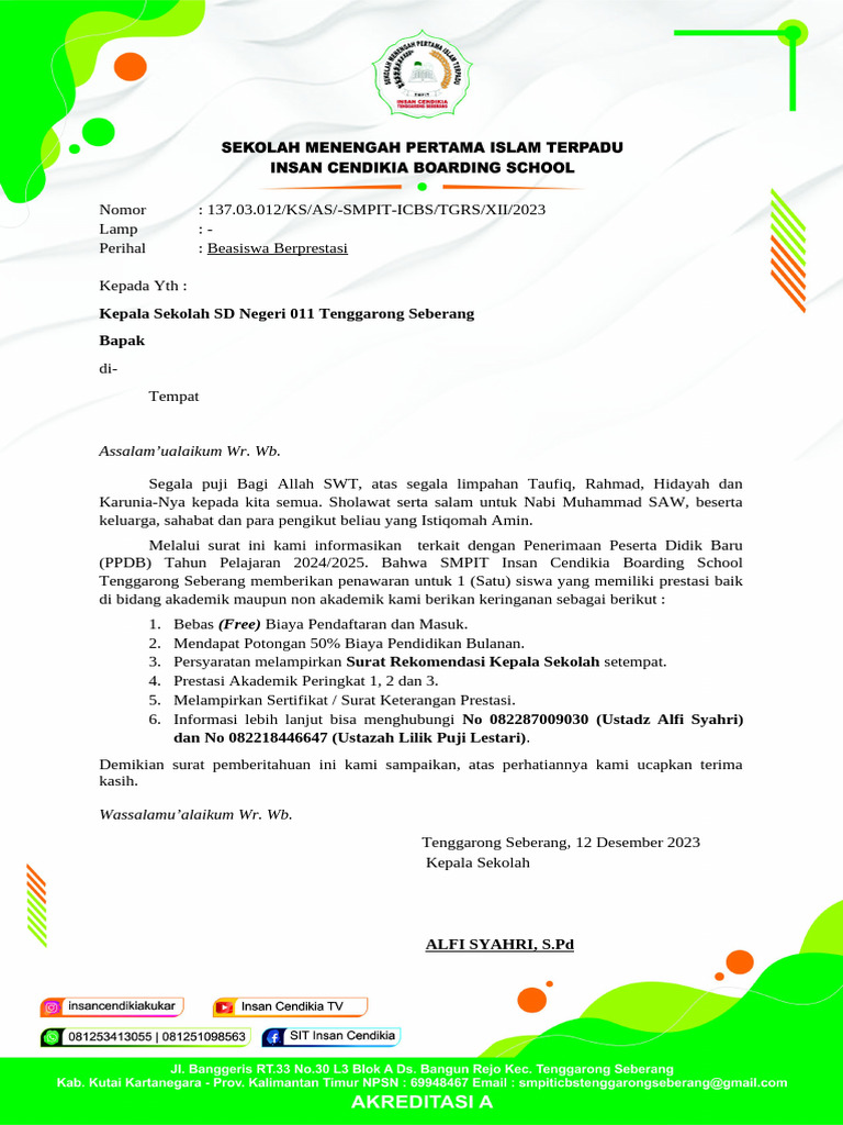 137.03.012.Surat Pemberitahuan SDN 011 | PDF