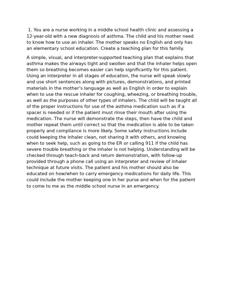 Patient Teaching Project GH | PDF