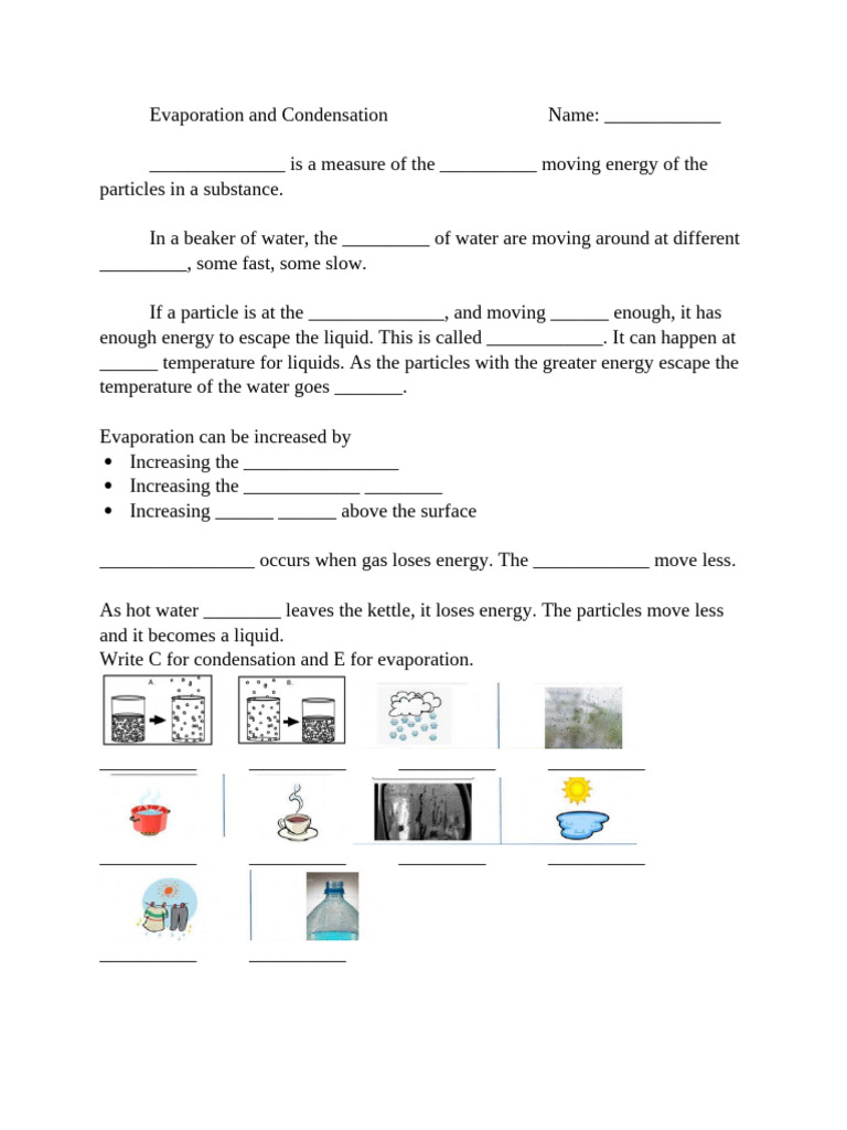 Evaporation and Condensation Explained | PDF