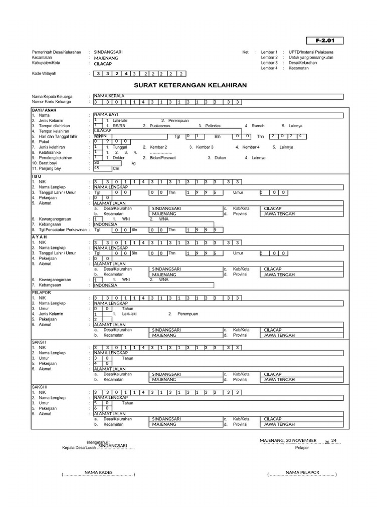 FORMULIR F2-01 | PDF