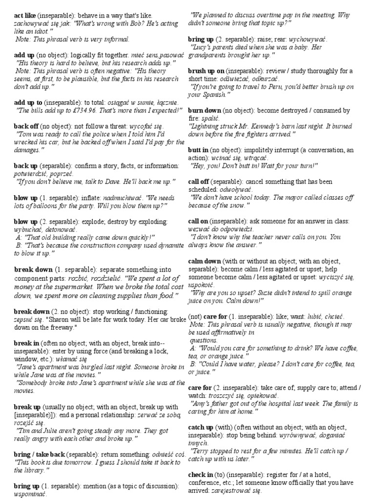 Phrasal Verbs For FCE CAE CPE | PDF