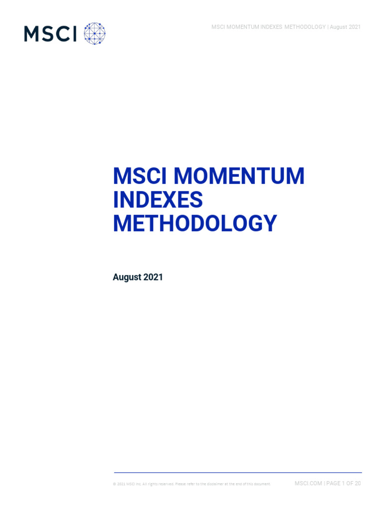 MSCI Momentum Indexes Methodology Aug2021 | PDF | Msci | Investing