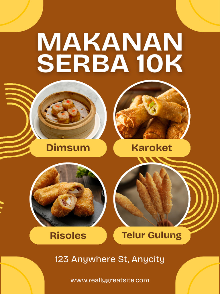 Oranye Dan Kuning Simpel Makanan Serba 10k Menu | PDF