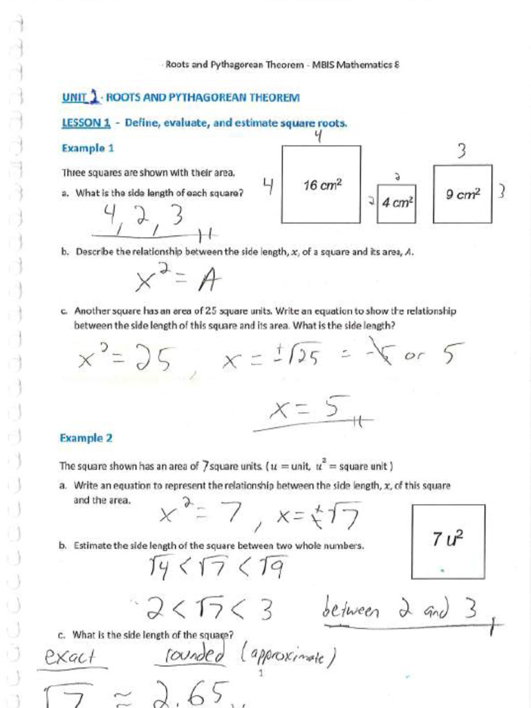 G8 Unit 2 All Lessons Written Notes (1) - Compressed | PDF