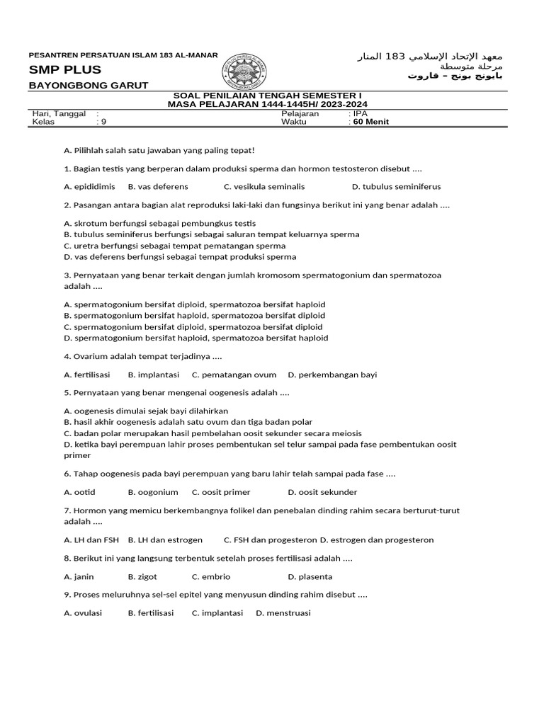 soal ipa kelas 9pts | PDF