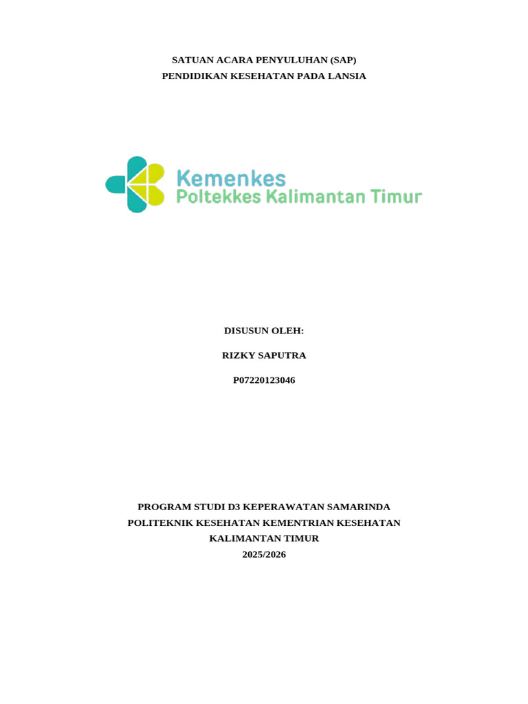 Sap Hipertensi Lansia Rizky Saputra | PDF