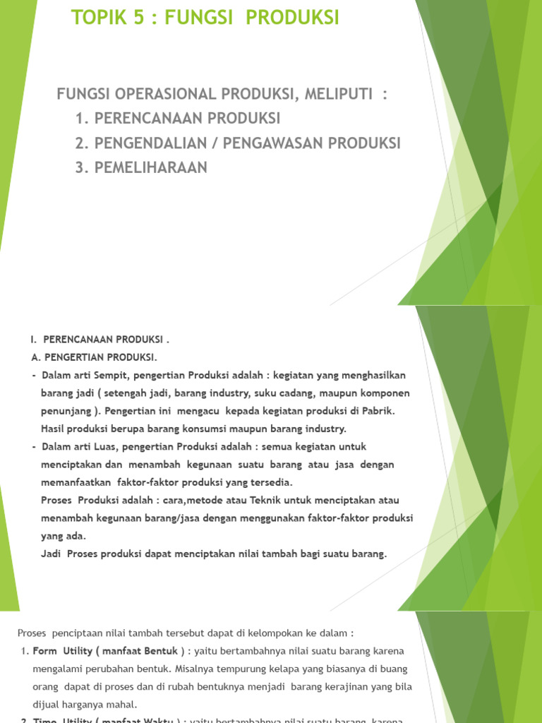 ppt TOPIK 5, FUNGSI PRODUKSI ( 1 ) | PDF