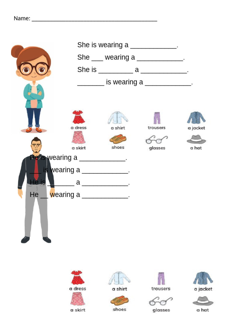 What Are They Wearing Worksheet 2 | PDF