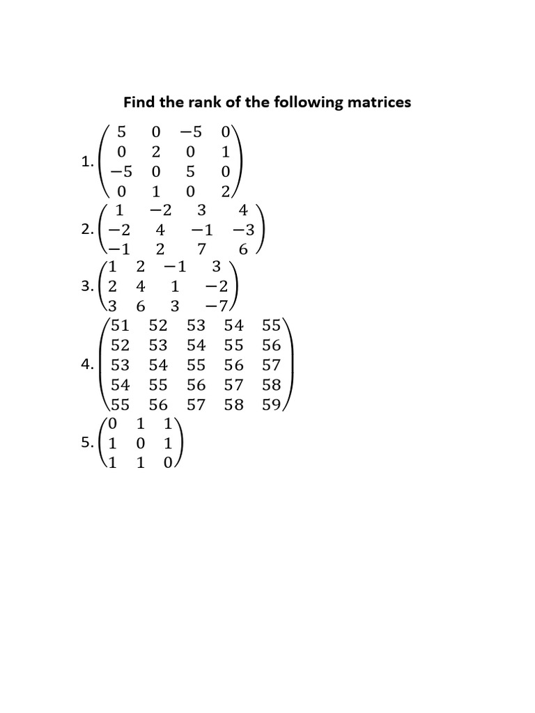 Matrix Rank Calculation Guide | PDF