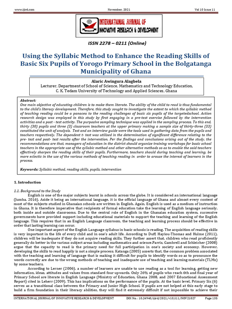 Using The Syllabic Method | PDF | Reading Comprehension | Teachers