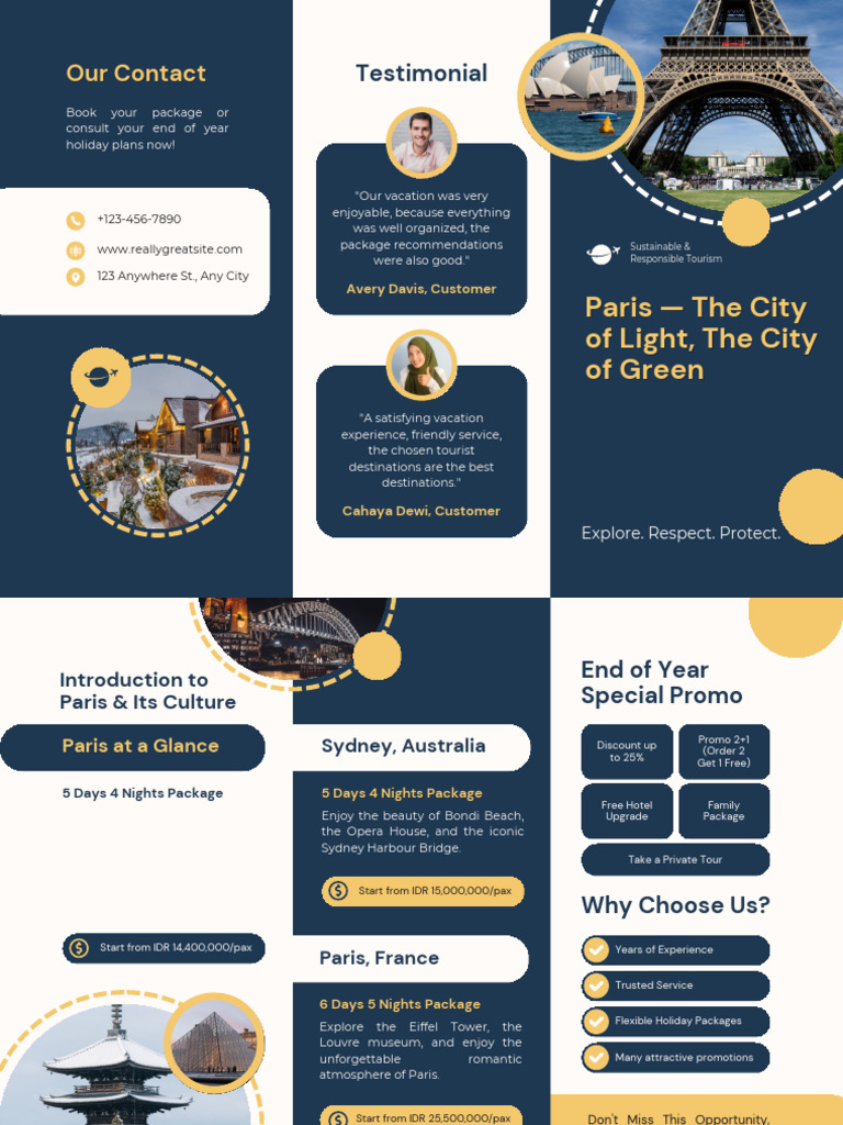 Navy and Yellow Professional Travel Package Brochure | PDF | Transport ...