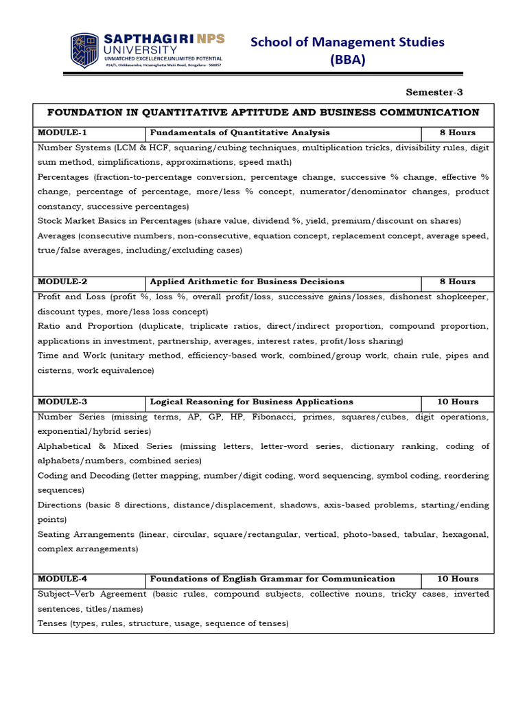 BBA Syllabus | PDF | Linguistics | Language Mechanics