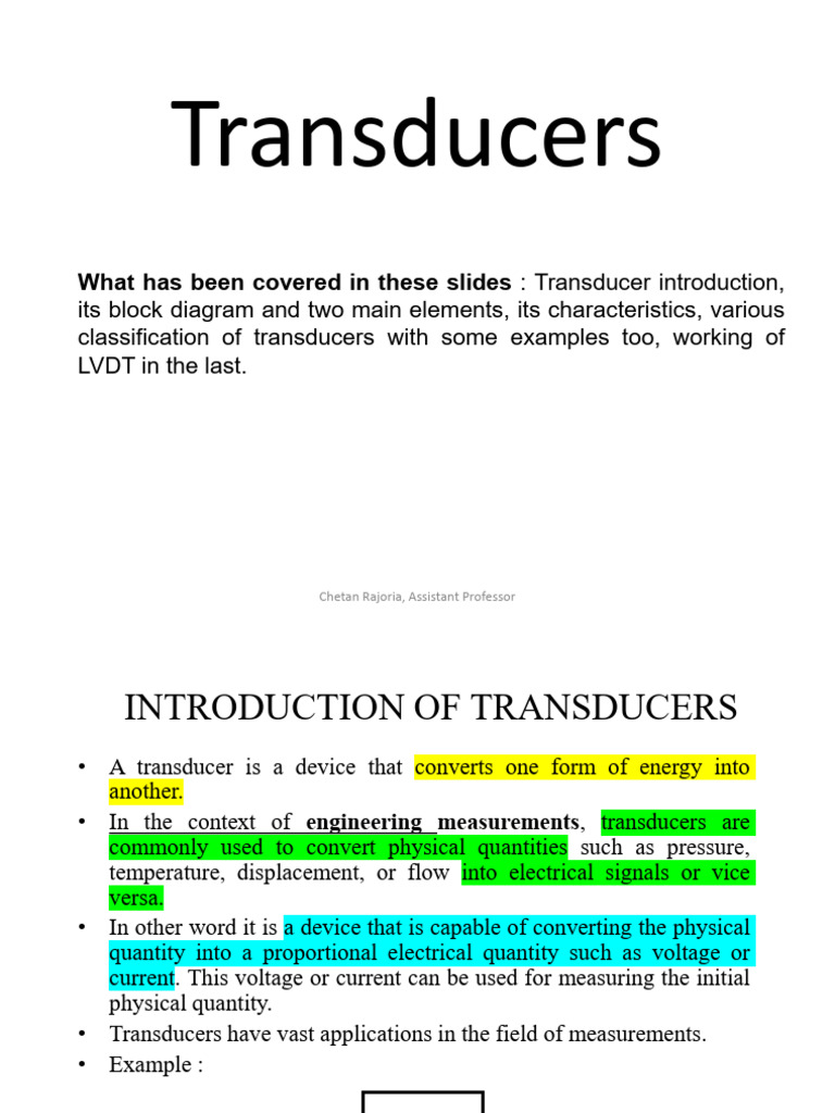 Overview of Transducers and Their Types | PDF | Sensor | Feedback