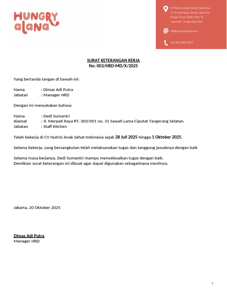 Paklaring CV Nasi | PDF