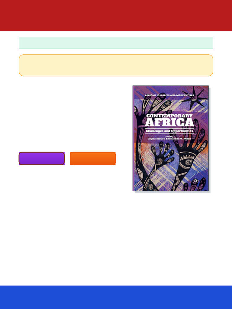 Contemporary Africa Challenges and Opportunities 1st ed Edition Toyin ...