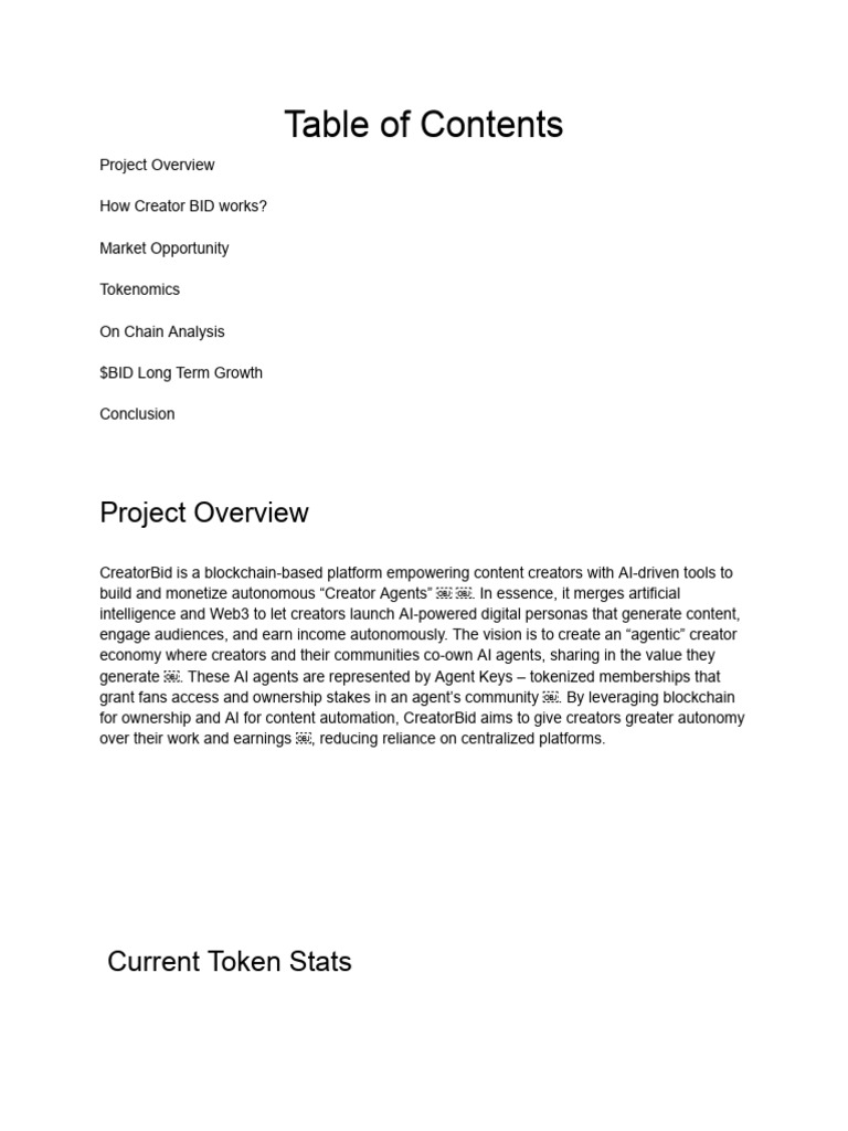 Token Report - Creator BID | PDF | Artificial Intelligence ...
