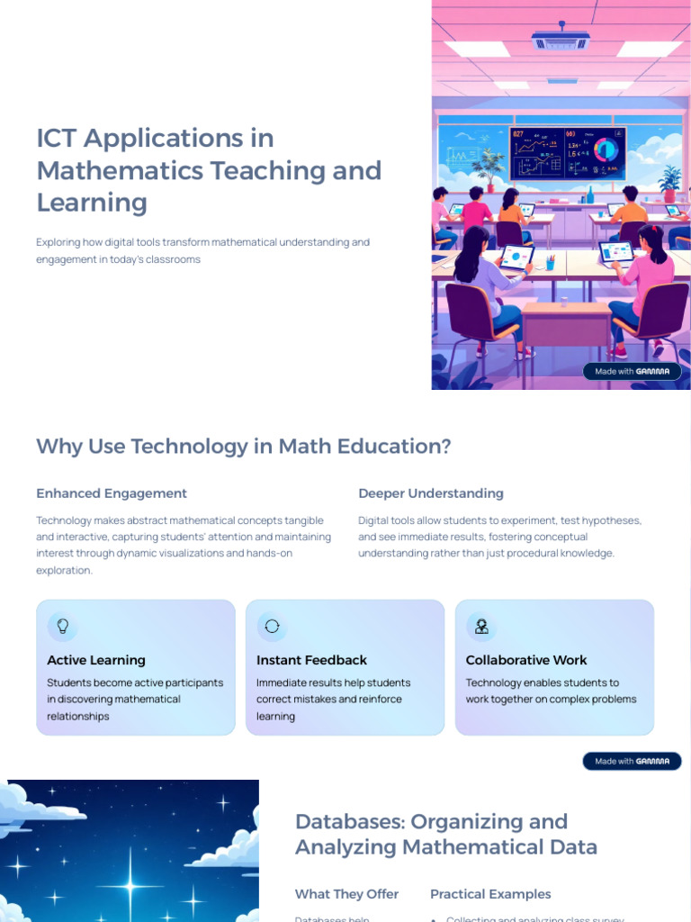 ICT in Math Education: Tools & Benefits | PDF | Mathematics | Equations