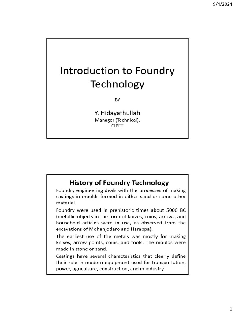 Overview of Foundry Technology | PDF | Epoxy | Wood