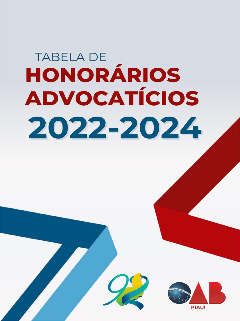 Tabela de Honorarios 2022 a 2024 - OAB_PI | PDF | Advogado | Mediação