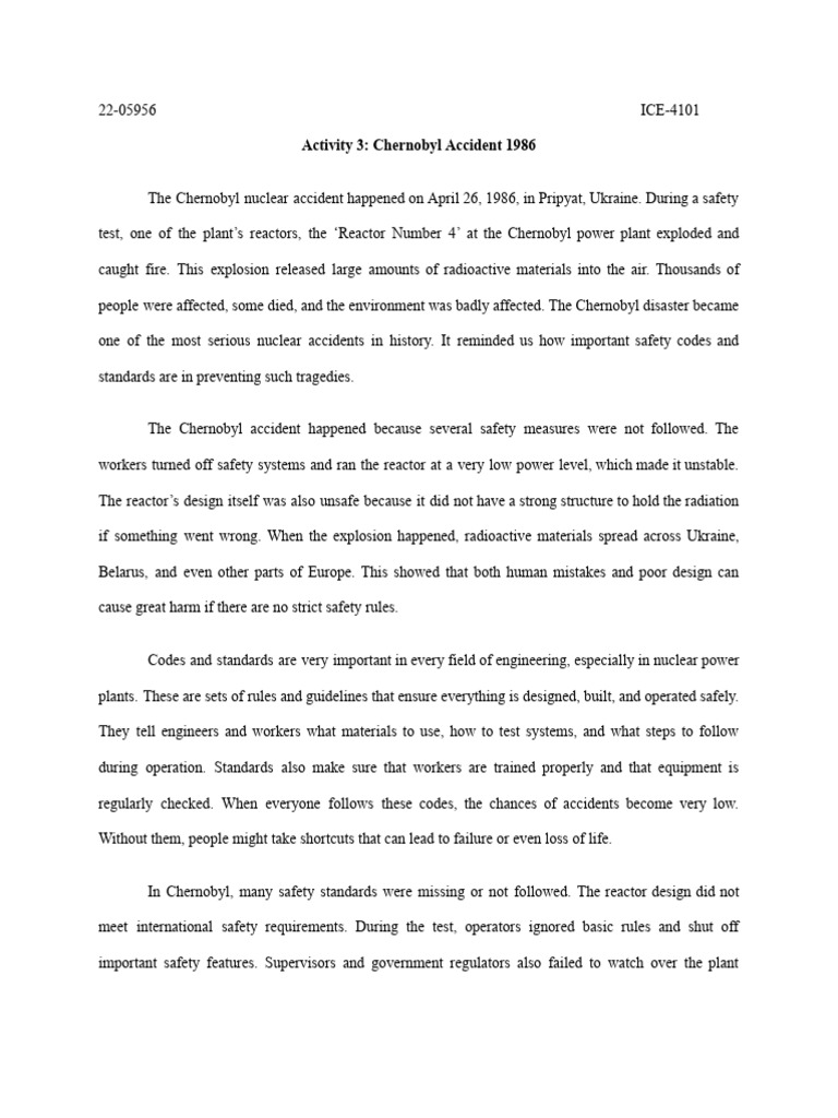 Chernobyl Accident | PDF | Chernobyl Disaster | Nuclear And Radiation ...