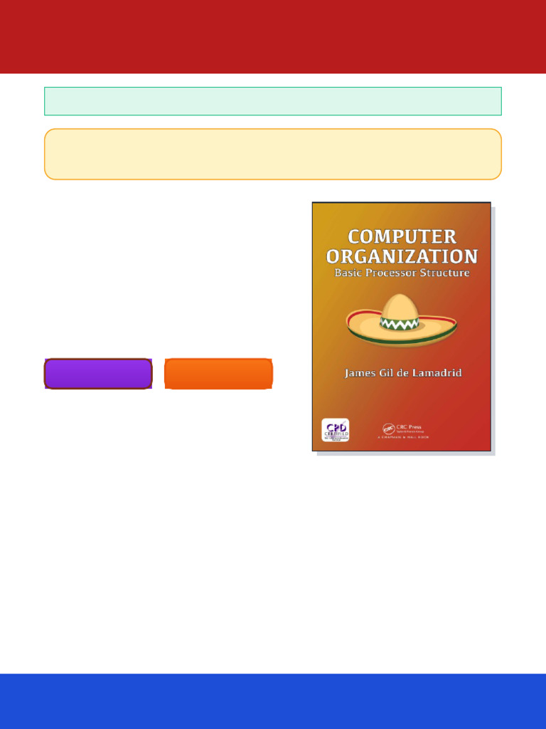 Computer Organization Basic Processor Structure Gil de Lamadrid Ebook ...