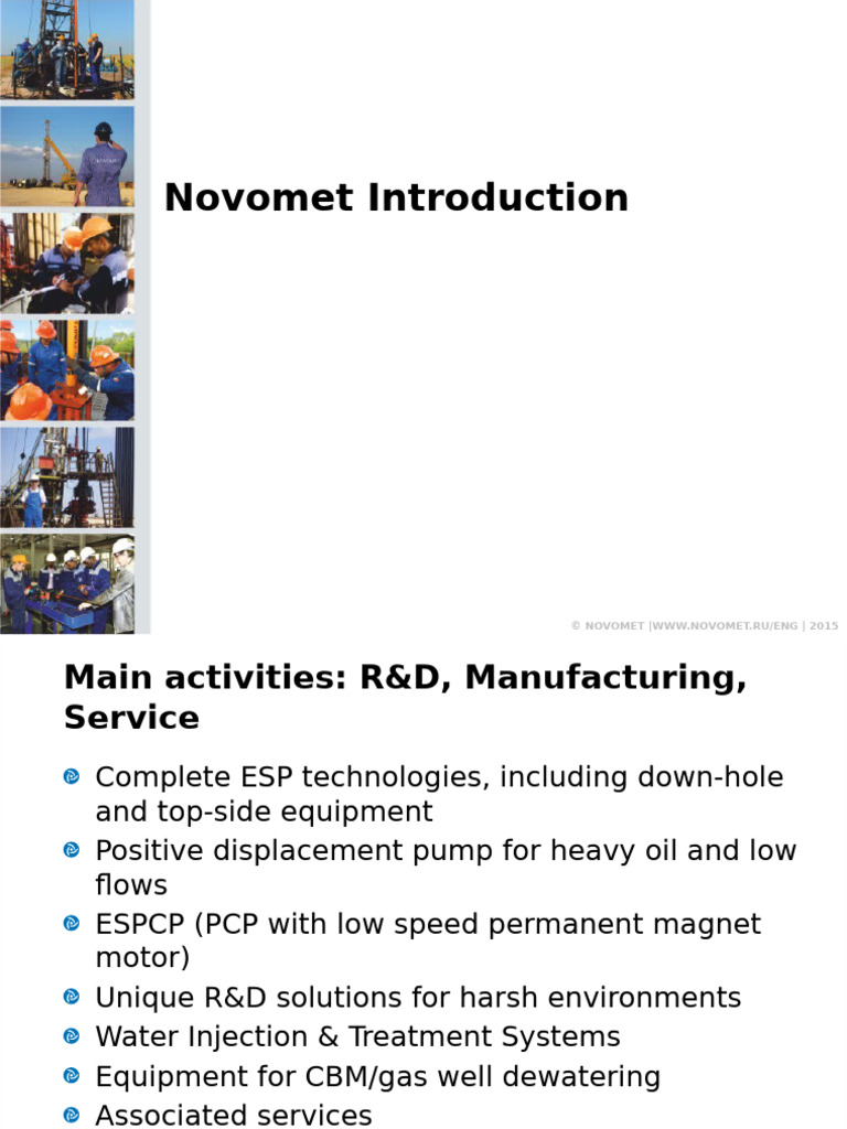 Novomet: Advanced ESP Solutions Overview | PDF | Pump | Casing (Borehole)