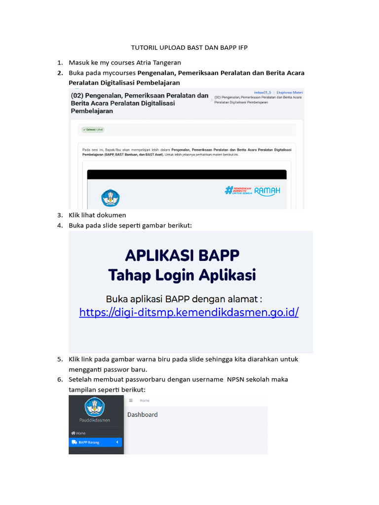 Tutoril Upload Bast Dan Bapp Ifp | PDF