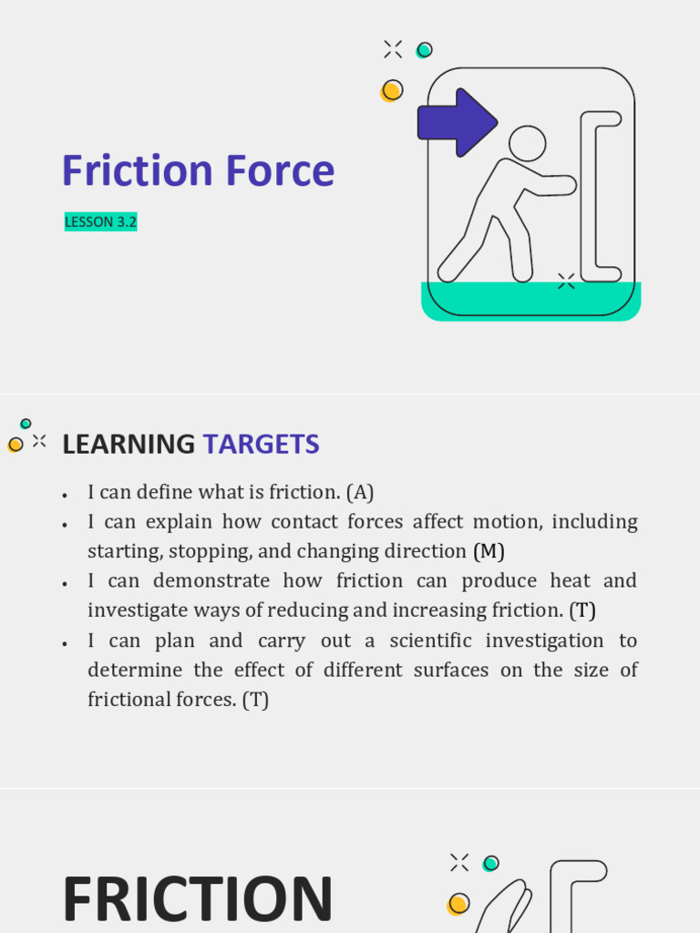 3cc182-1235-ef80-6411-26084ec28-LESSON 3.2 - FRICTION | PDF | Friction ...