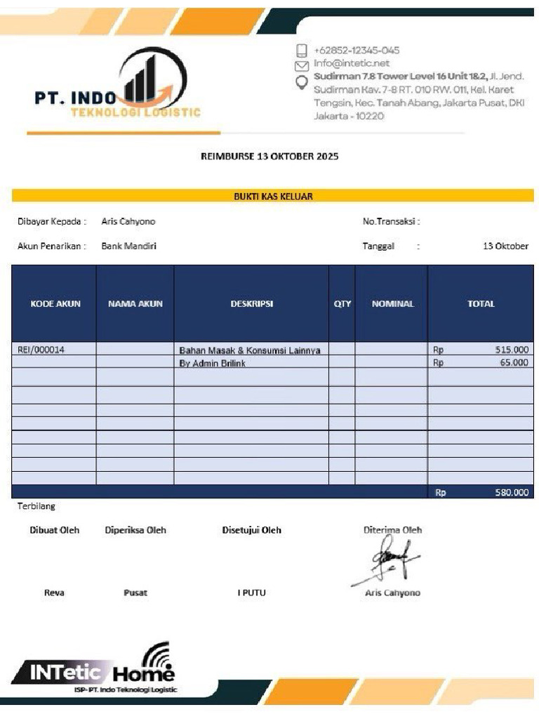 Reimburse 13 Oktober 2025 | PDF
