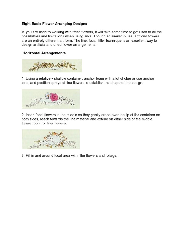 Eight Basic Flower Arranging Designs | Download Free PDF | Flowers | Foam