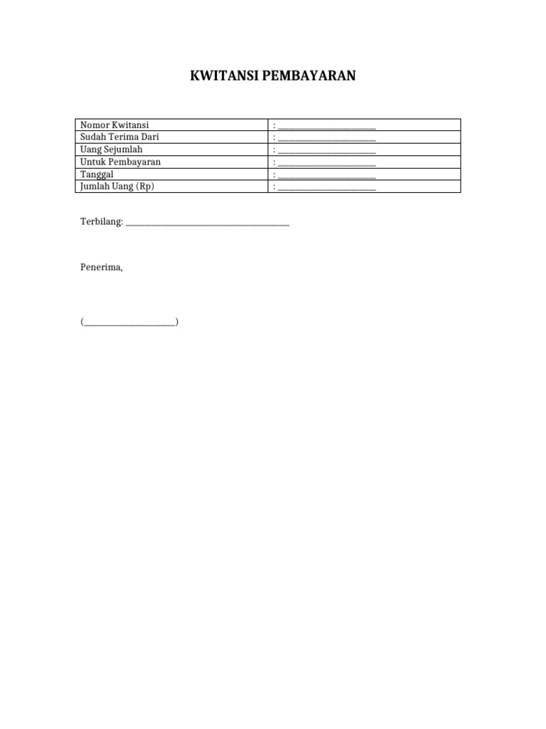 Kwitansi Pembayaran | PDF