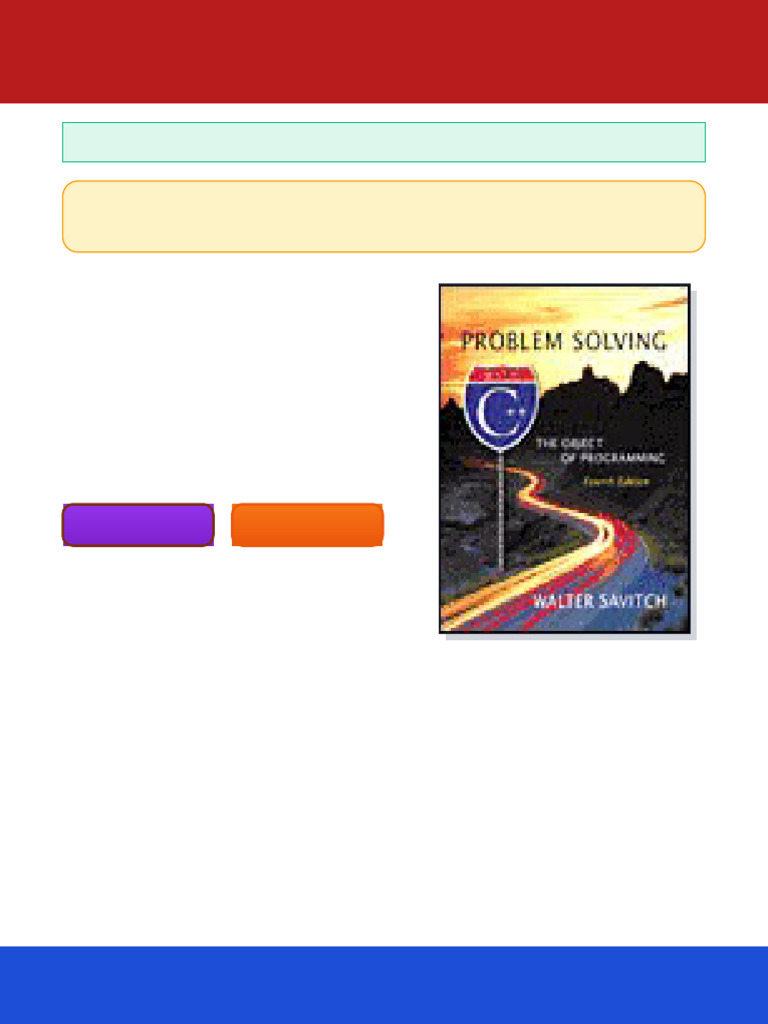 Problem Solving with C The Object of Programming Fourth Edition Walter ...