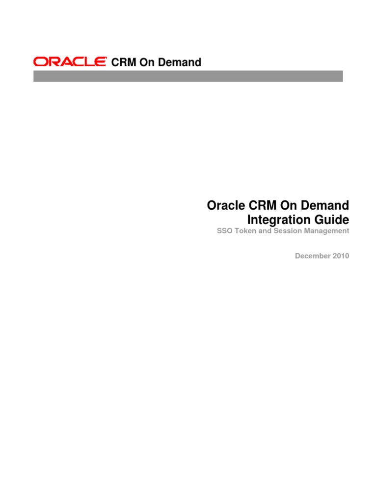 CRMOD Integration Guide SSOToken | PDF | Html Element | Password